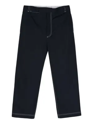 Thom Browne Contrast-stitching Straight-leg Trousers - Blue