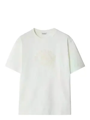 Burberry Ekd-textured Cotton T-shirt - Neutrals