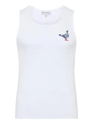 JW Anderson Pigeon Jersey Tank Top - White