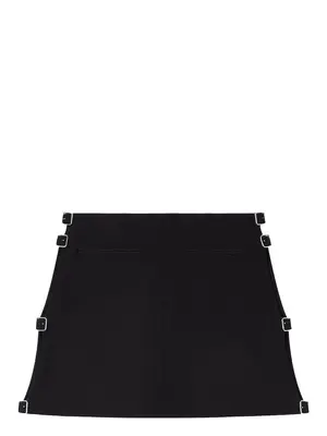 COURREGES Courrèges Buckled Wool Miniskirt