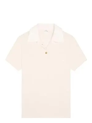 COURREGES Contrasting Cotton Blend Polo Shirt - White