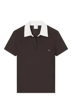 COURREGES Cotton Blend Polo Shirt - Brown