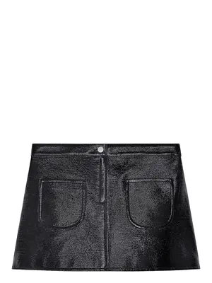 COURREGES A-line Coated Miniskirt - Black