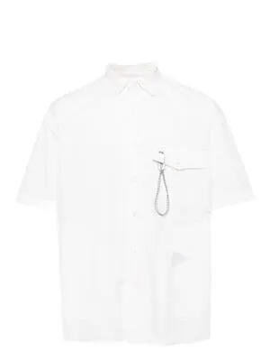 AND WANDER Appliqué-detail Short-sleeve Shirt - White