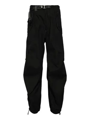 AND WANDER Side-zip Tapered Trousers - Black