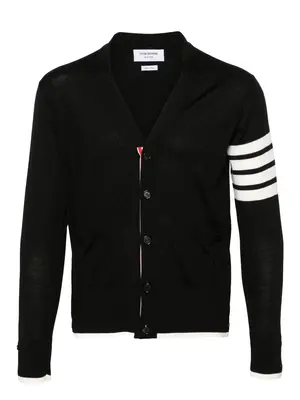 Thom Browne 4-bar Wool Cardigan - Black