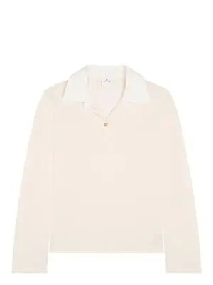 COURREGES Contrasting Cotton Blend Polo Shirt - White