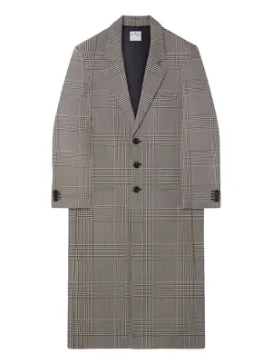 COURREGES Prince Of Wales-pattern Single-breasted Coat - Black