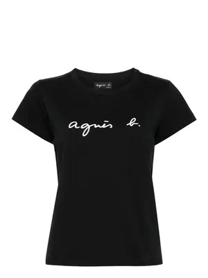 AGNÈS B. Logo-print Cotton T-shirt - Black
