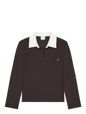 COURREGES Cotton Blend Polo Shirt - Brown