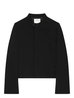 COURREGES Logo-patch Crepe Jacket - Black