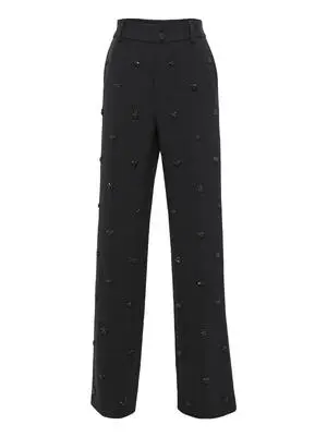 Huishan Zhang Crystal-embellished Tailored Trousers - Black