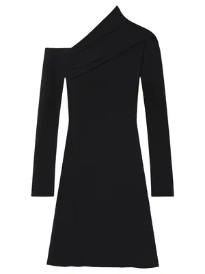 COURREGES Asymmetric Twist Mini Dress - Black