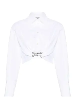 Moschino Poplin Cropped Shirt - White