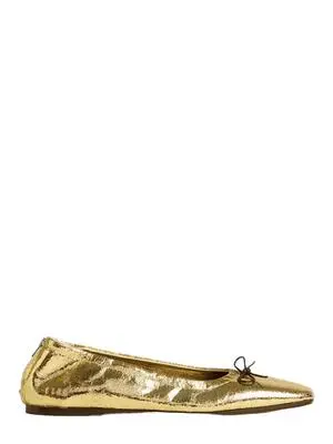 GOLDEN GOOSE Amy Laminated Leather Ballet Flats - Gold