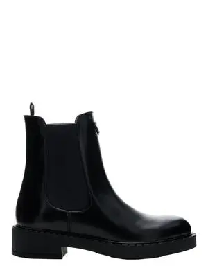 Prada Leather Chelsea Boots - Black