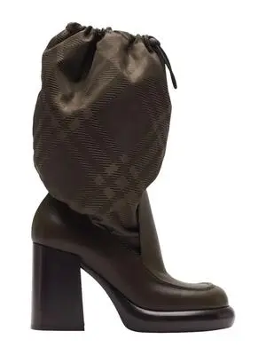 BURBERRY Burberry Square-Toe Check-Print Boots