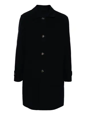 Eleventy Single-breasted Reversible Wool Coat - Blue