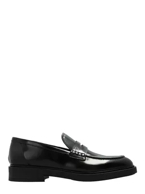 GIANVITO ROSSI Harris Polished-leather Penny Loafers - Black