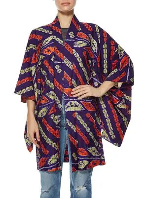 Vintage Wgaca Silk Kimono Haori - Multi