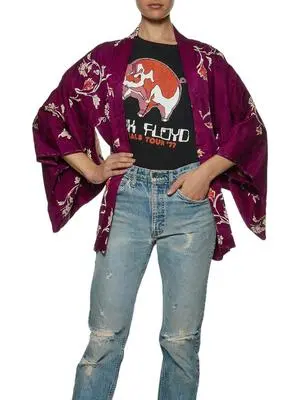 Vintage Wgaca Silk Kimono Haori - Red