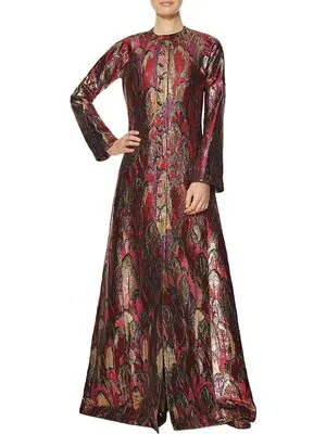 SAINT LAURENT 1960s Couture Lamé Gown And Shoe Set