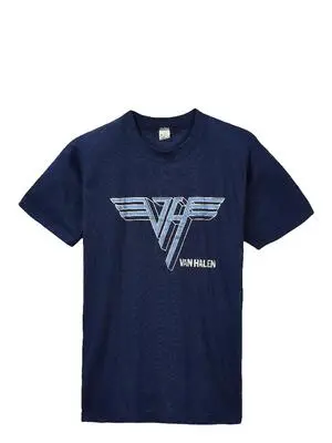 Vintage Wgaca 70s Van Halen Logo Tee - Blue
