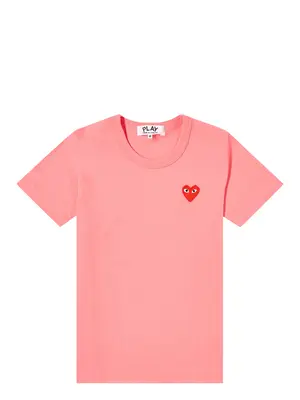 Play Comme Des Garcon Basic Heart Logo T-shirt - Pink