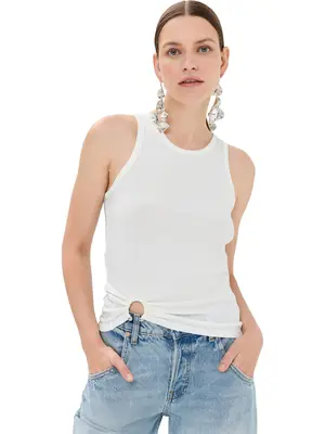 Rabanne Tank Top With Piercing - White