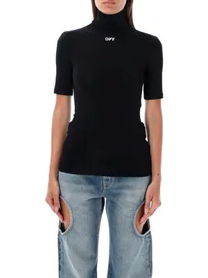 Off-White High Neck Top - Black