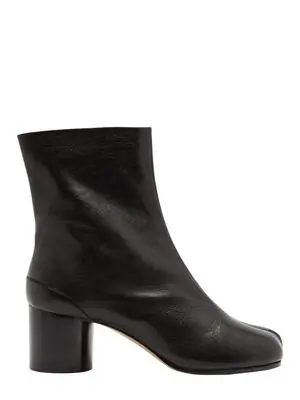 MAISON MARGIELA Maison Margiela Tabi 60 Leather Ankle Boots Black