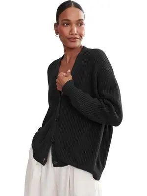 Jenni Kayne Cotton Cocoon Cardigan - Black