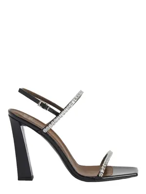 GIUSEPPE ZANOTTI Valentiine Crystal 105 Sandals - Black