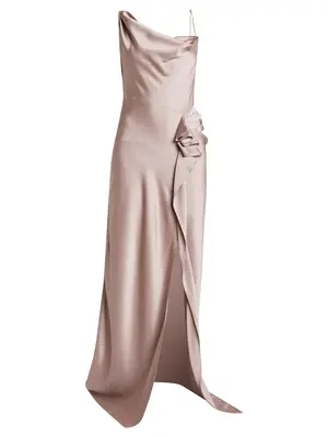 Dries Van Noten Dries Van Noten Deyon Draped One-Shoulder Gown Lpink