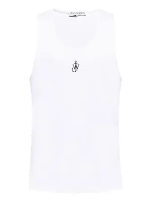 JW Anderson Anchor-logo Cotton Tank Top - White