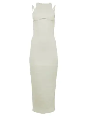 Fleur Du Mal Strappy Ribbed Maxi Dress - Neutrals