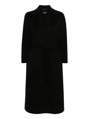 Max Mara Belted Wool Coat Black
