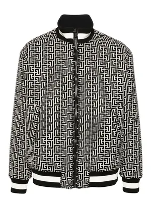 Balmain Monogram Reversible Bomber Jacket - Black