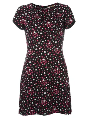 Saint Laurent Star-print Shift Dress - Black