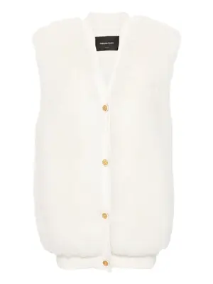 Fabiana Filippi Shearling Sleeveless Cardigan - White
