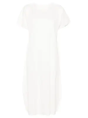 Issey Miyake A-poc Form Ribbed Midi Dress - White