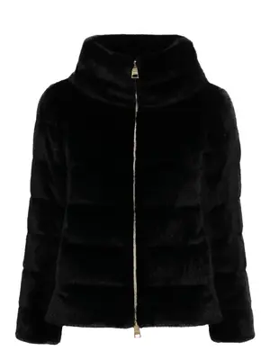 Herno Faux-fur Zipped Jacket - Black