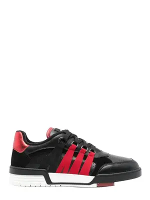 Moschino Panelled Leather Sneakers - Black