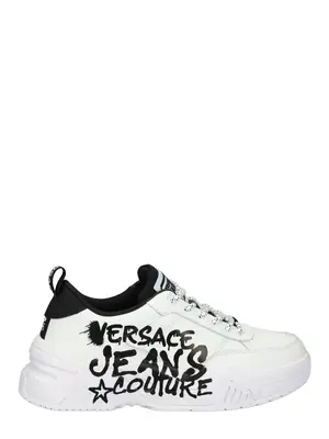 VERSACE Versace Jeans Couture Logo-Print Lace-Up Sneakers