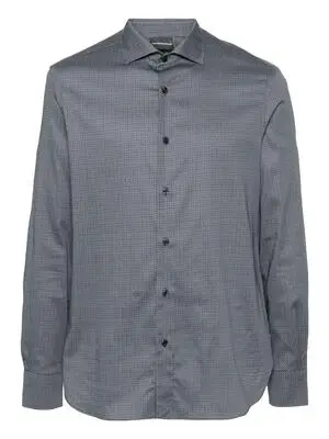 EMPORIO ARMANI Geometric-print Poplin Shirt