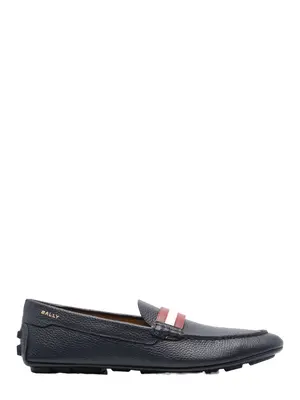 Bally Striped Leather Loafers - Blue