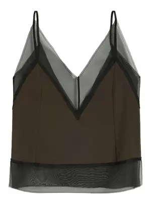 AMI AMI Paris V-Neck Semi-Sheer Top