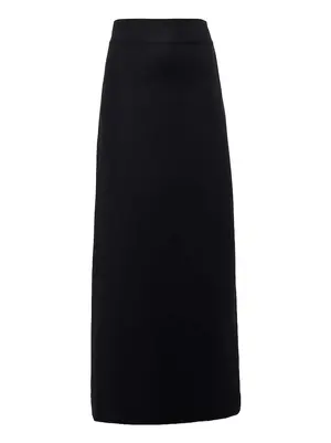 ADRIANA DEGREAS Cotton-blend Maxi Skirt - Black