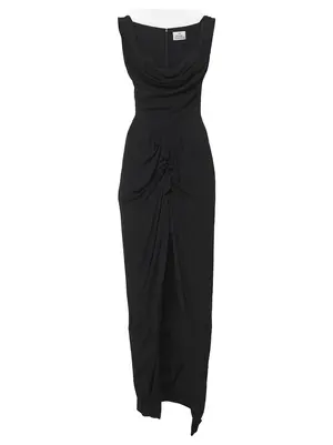 VIVIENNE WESTWOOD Panther Gathered Maxi Dress - Black