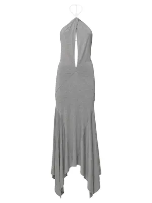 Attico Halterneck Maxi Dress - Grey